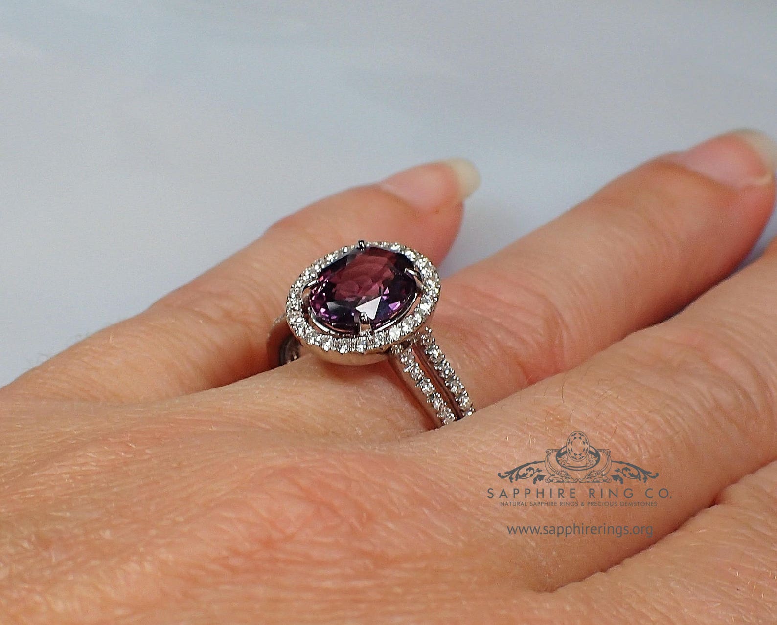 Purple-violet Sapphire and Diamond Ring-2.75 Ct Ceylon - Etsy