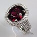 Deep Red Tourmaline & Diamond Ring-18kt 5.17 Ct Oval - Etsy