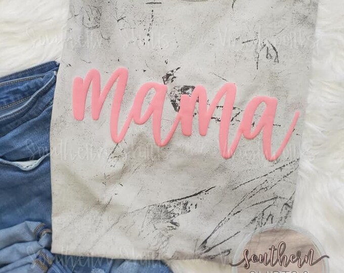 Puff HTV Mama Shirt - Etsy