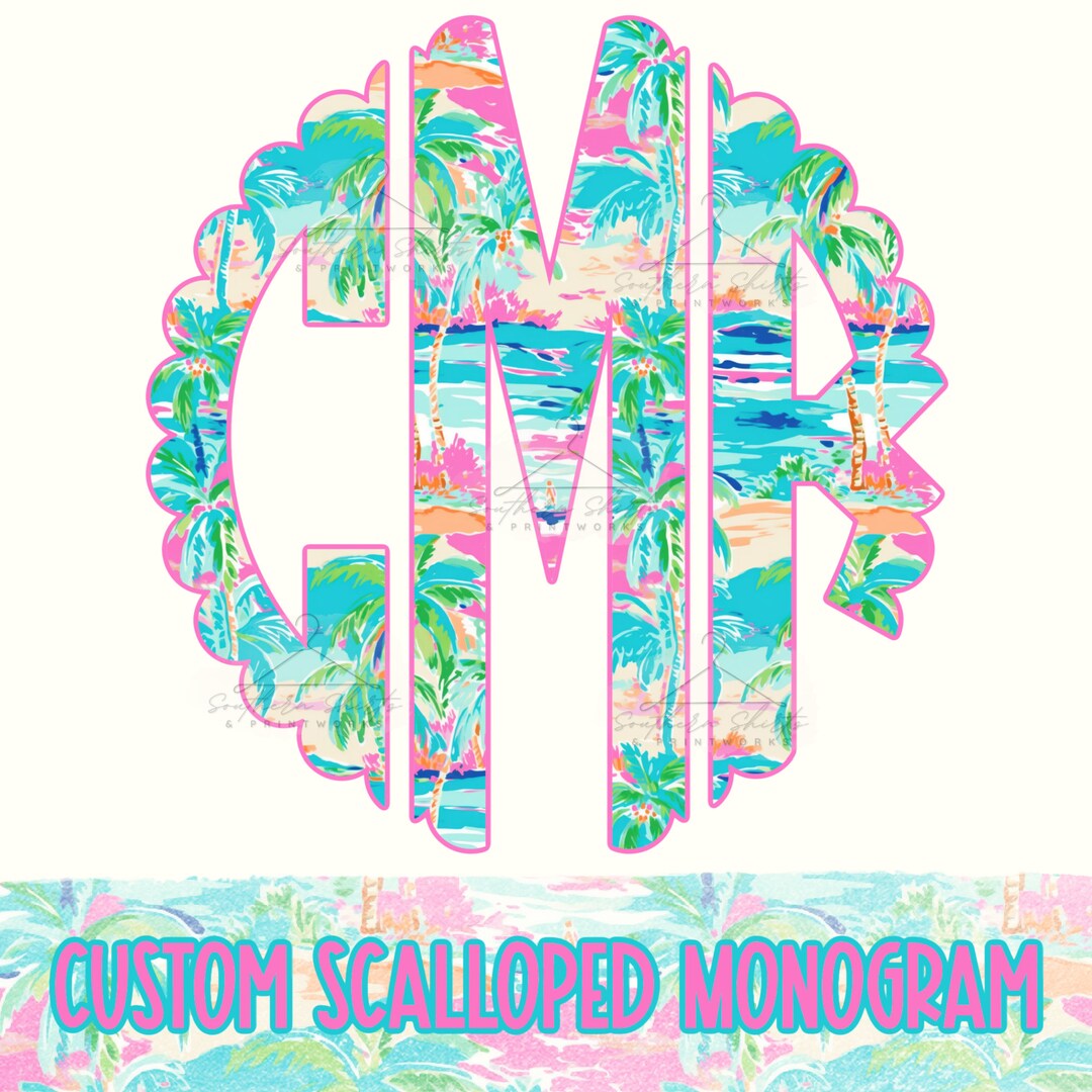 Custom Preppy Beach Monogram File Download - Etsy