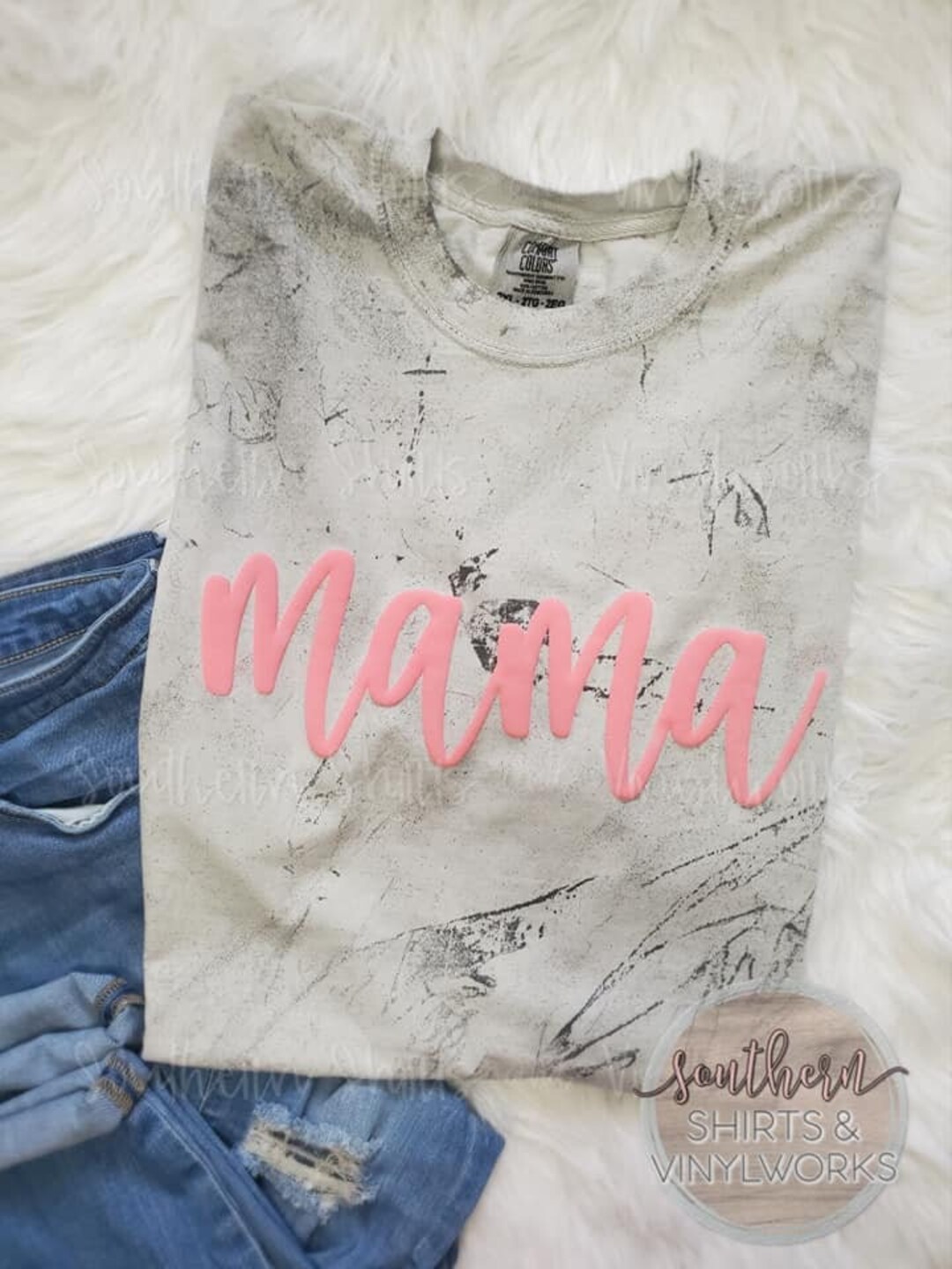 Puff HTV Mama Shirt - Etsy