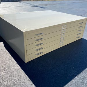 Vintage 10 Drawer Flat File Blueprint Cabinet With Base 54 W - Etsy