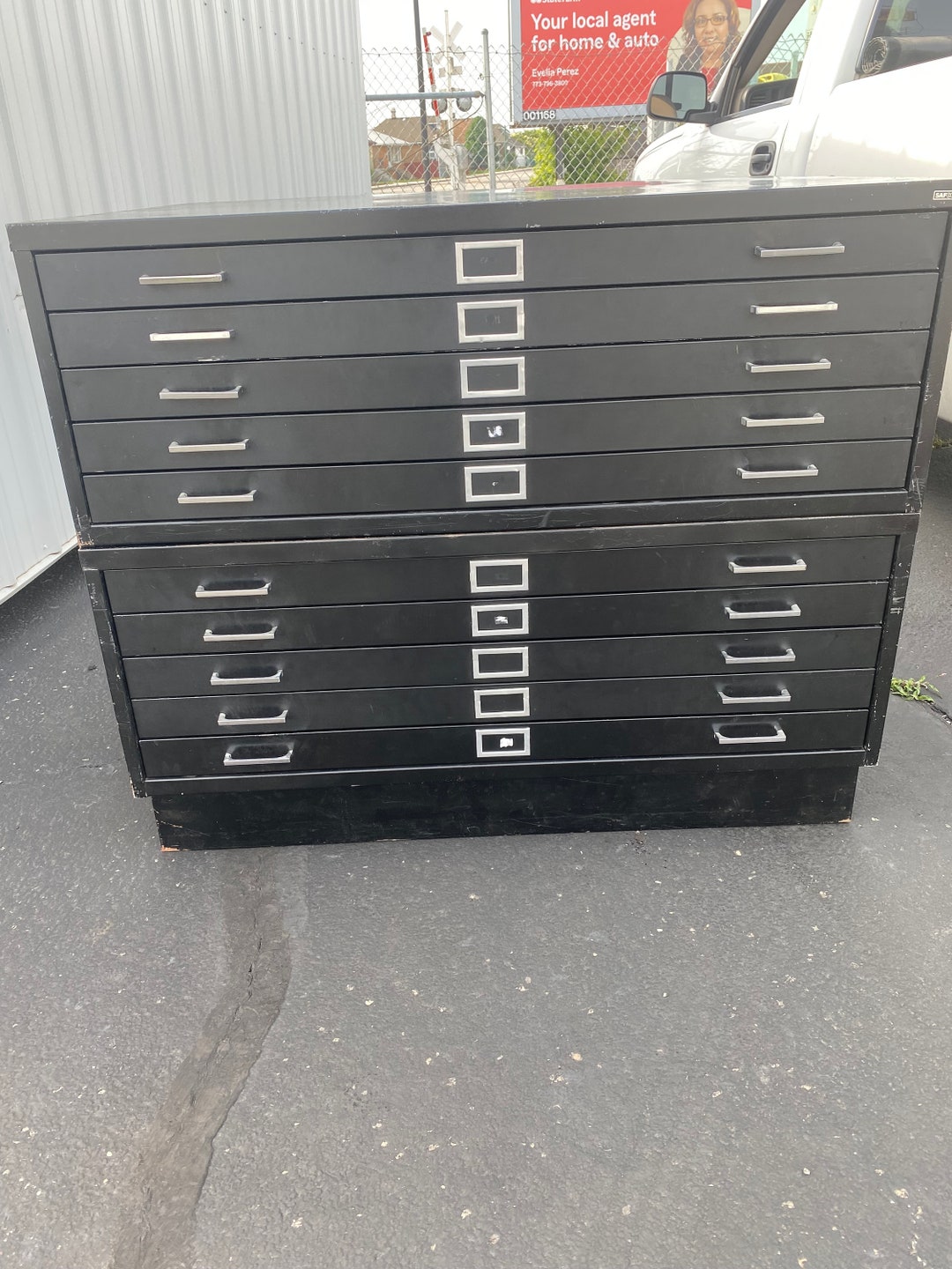 Vintage 10 Drawer Flat File Blueprint Cabinet With Base 47 W - Etsy