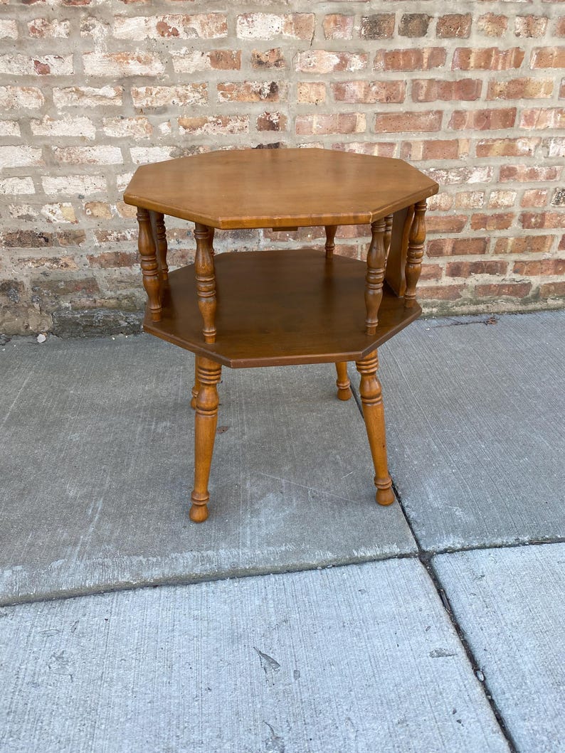 Antique Wood Side Table End Table W Shelf 20 W - Etsy