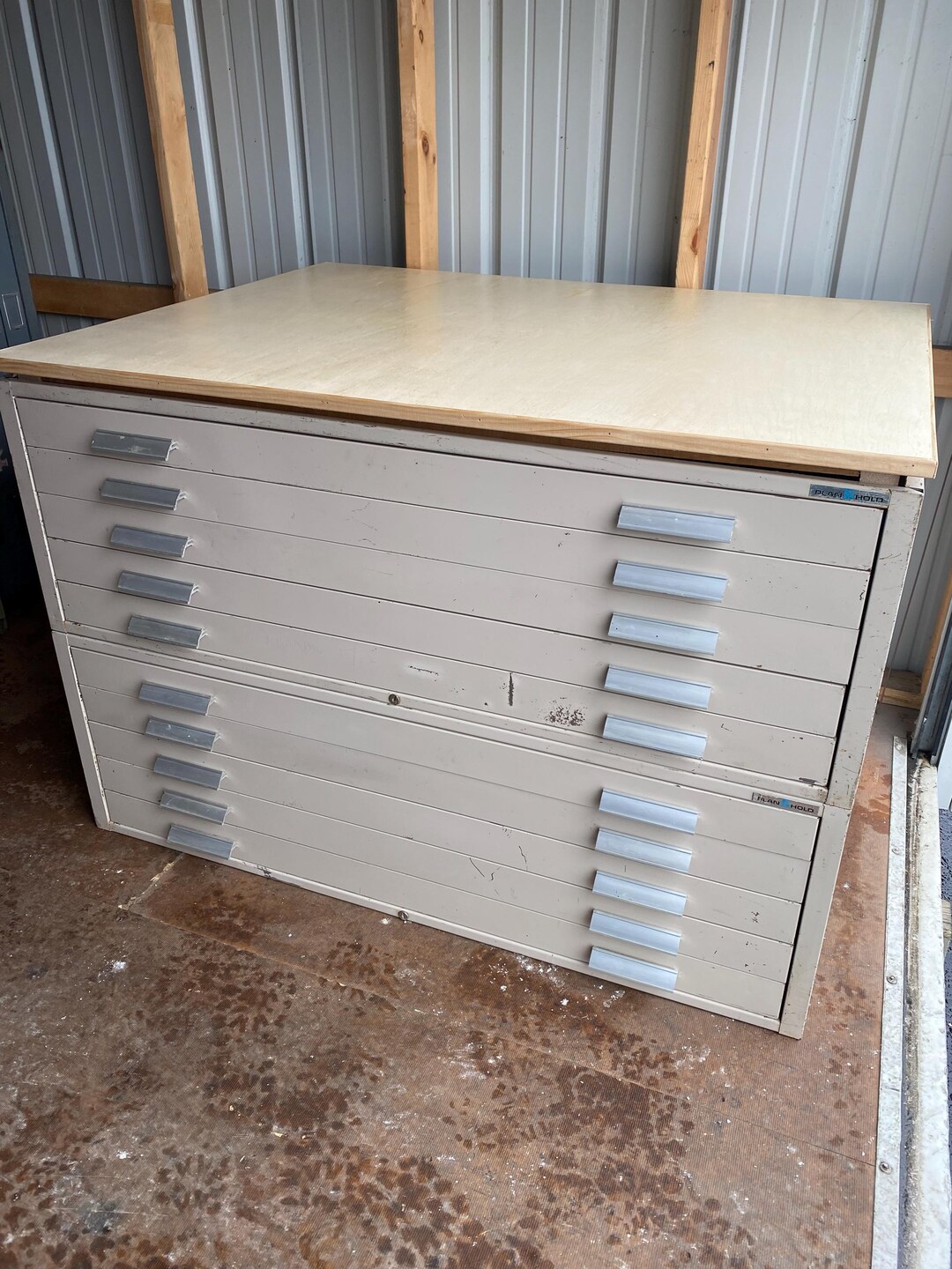 Vintage 10 Drawer Flat File Blueprint Cabinet 47" W - Etsy