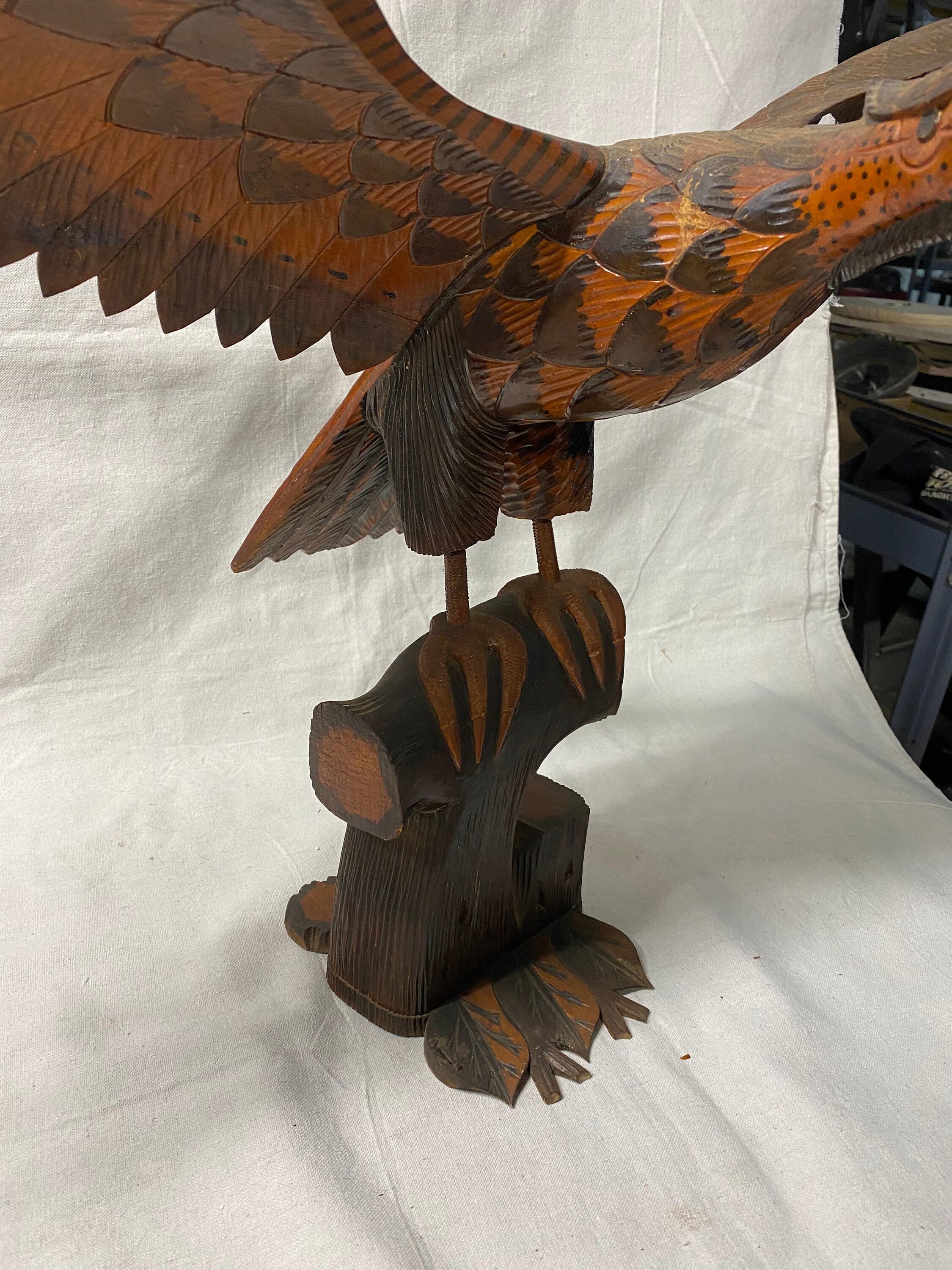 Large Full Size Wood Carved Hawk Eagle Raptor Sculpture - Etsy