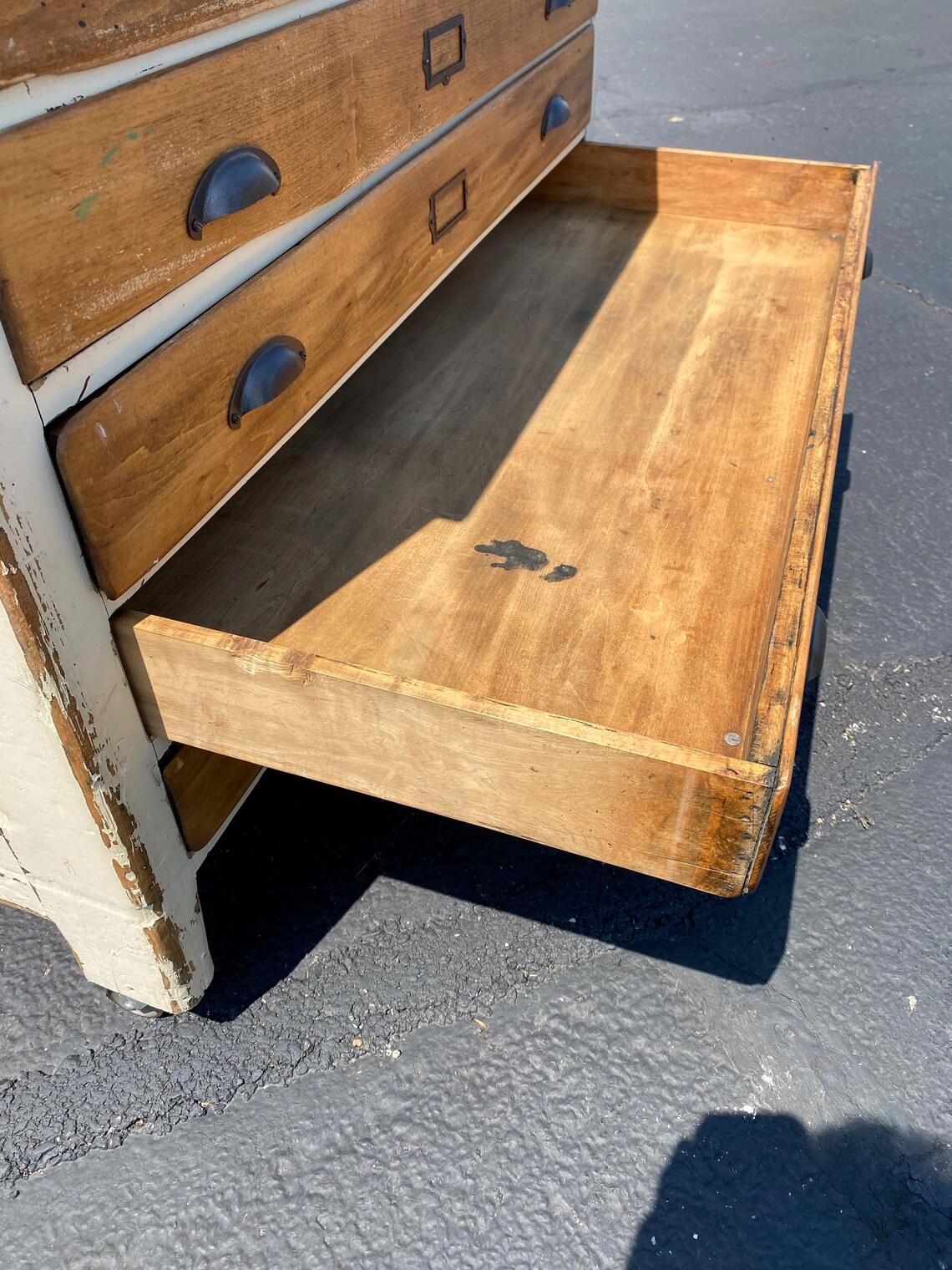 Antique 7 Drawer Wood Flat File Blueprint Cabinet 44" W - Etsy