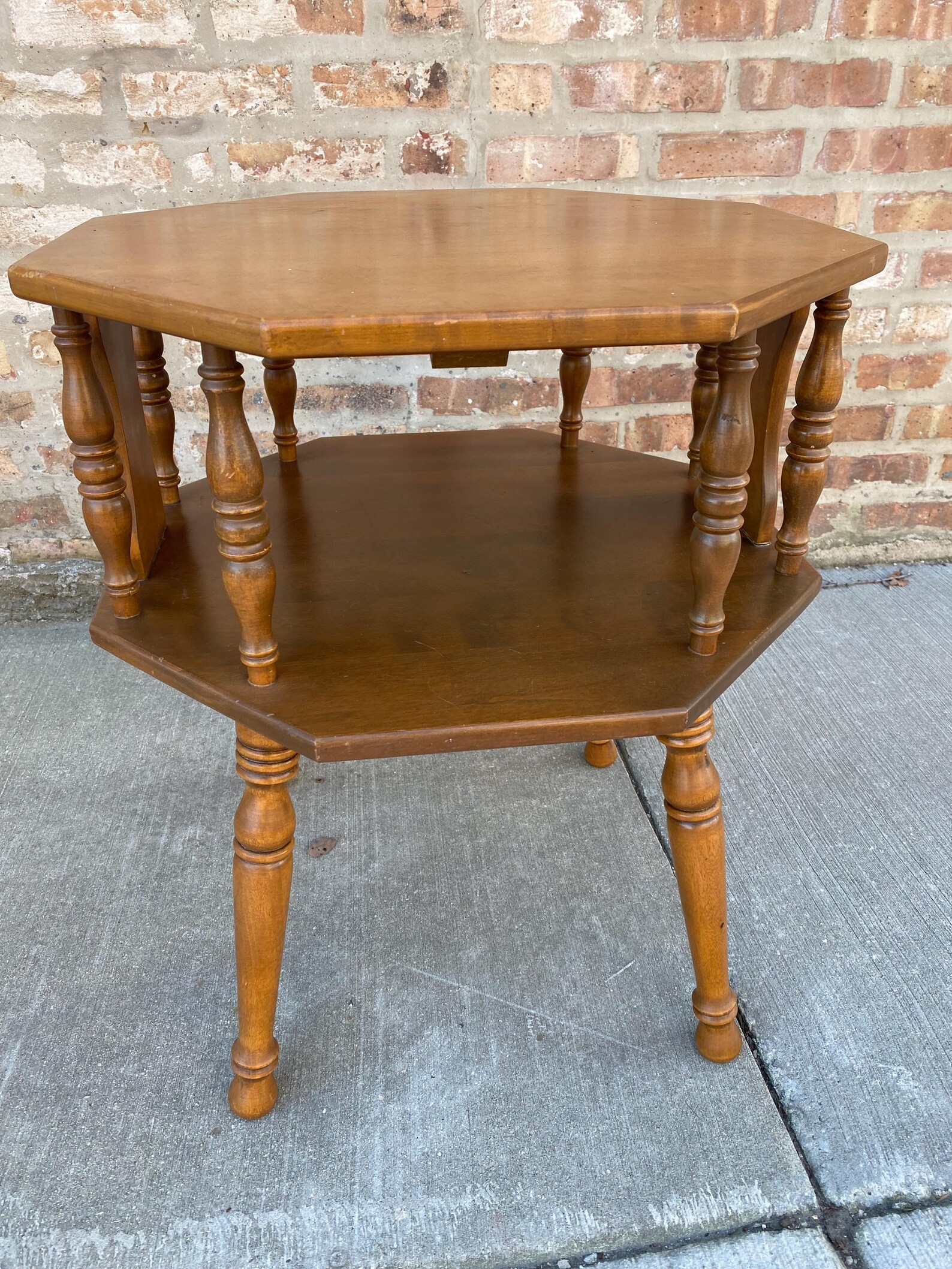 Antique Wood Side Table End Table W Shelf 20 W - Etsy