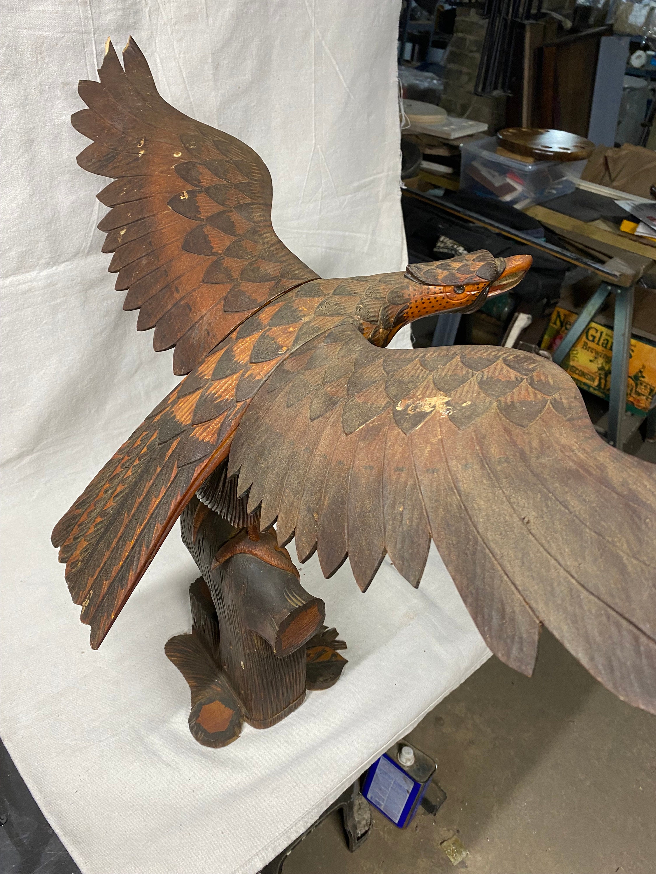 Large Full Size Wood Carved Hawk Eagle Raptor Sculpture - Etsy