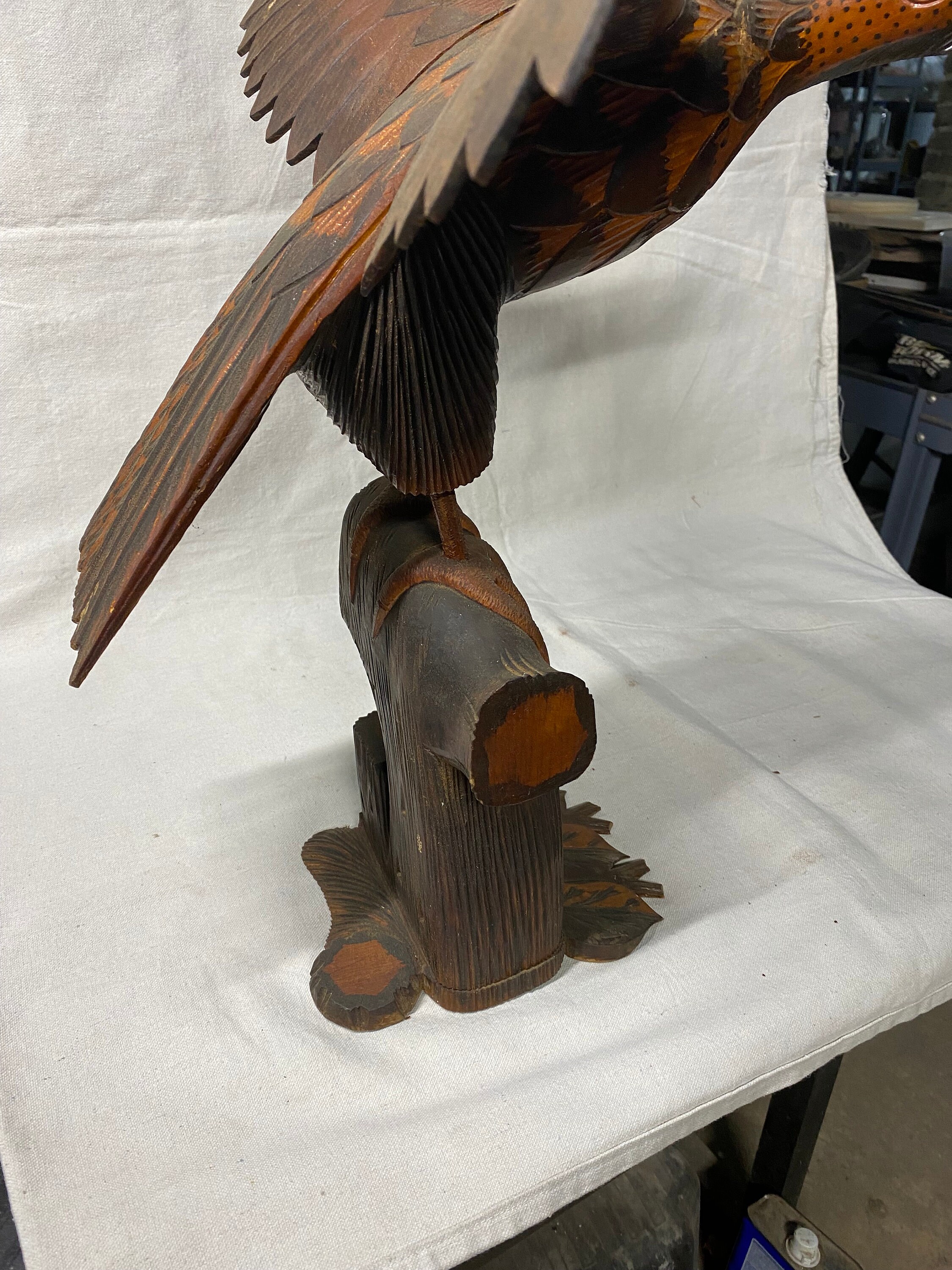 Large Full Size Wood Carved Hawk Eagle Raptor Sculpture - Etsy