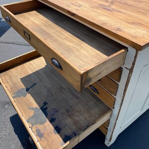 Antique 7 Drawer Wood Flat File Blueprint Cabinet 44" W - Etsy