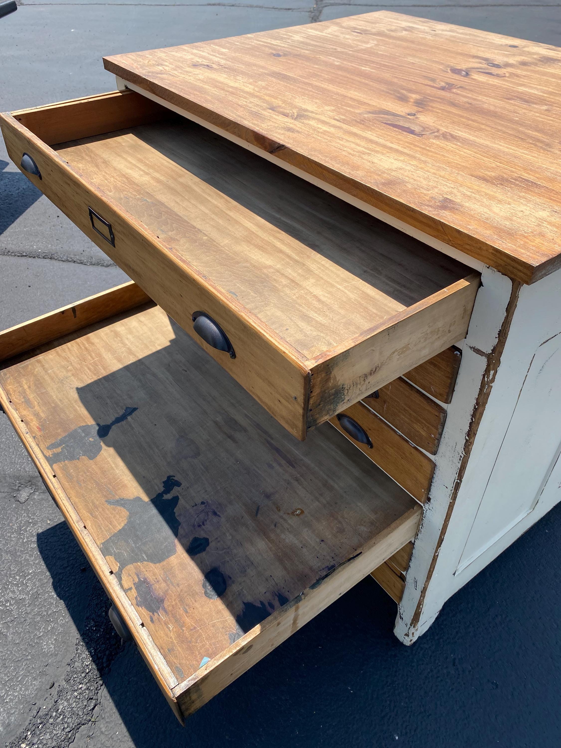 Antique 7 Drawer Wood Flat File Blueprint Cabinet 44" W - Etsy