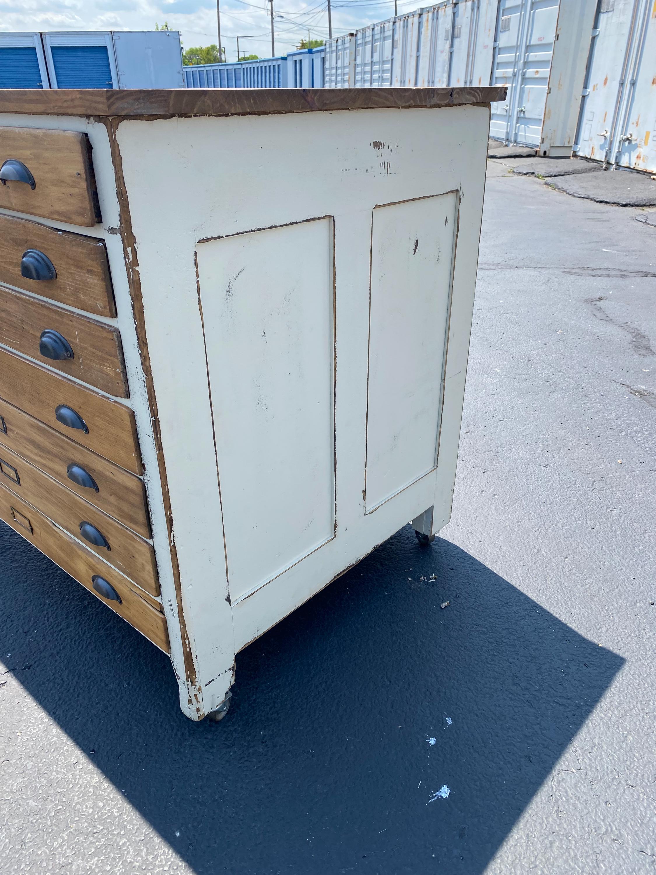 Antique 7 Drawer Wood Flat File Blueprint Cabinet 44" W - Etsy