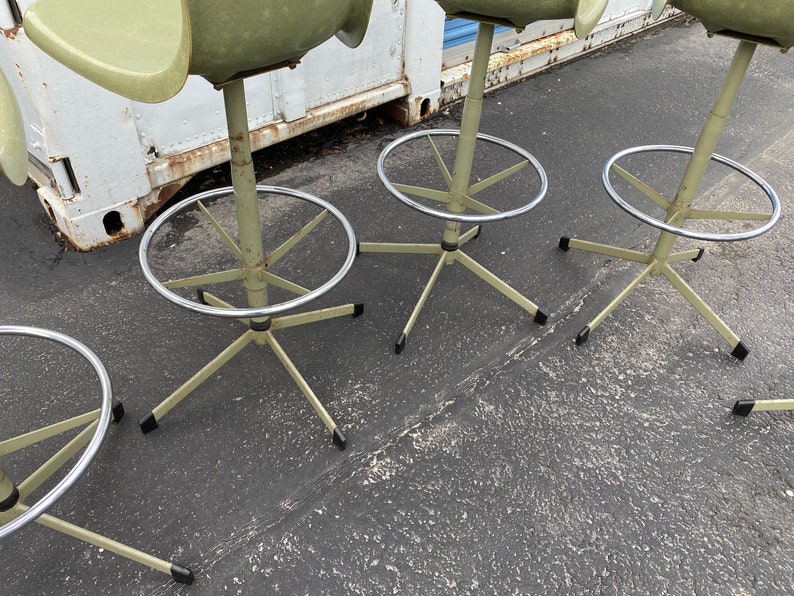 6 Antique Cosco Midcentury Modern Adjustable Fiberglass Bar/counter ...