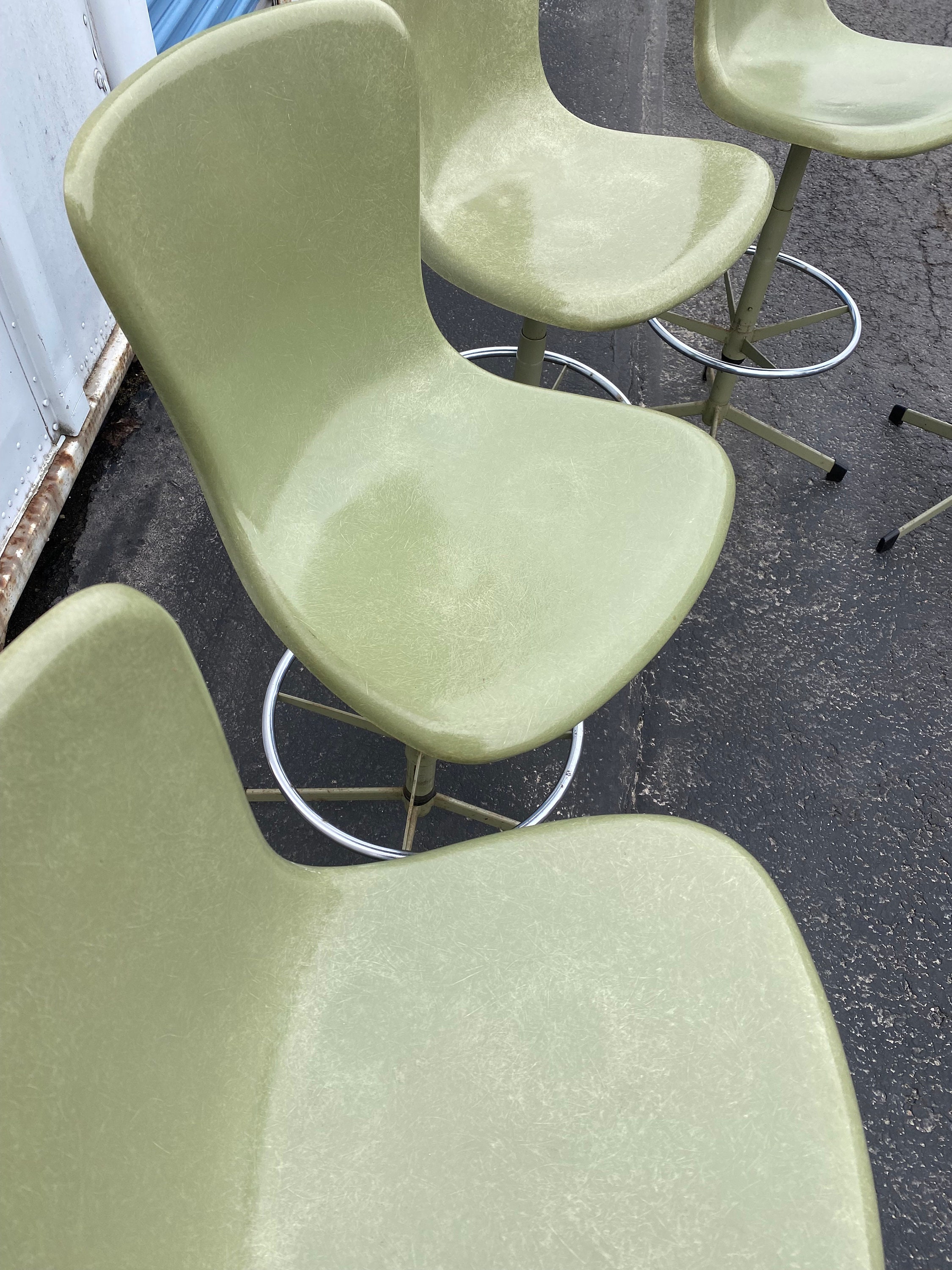 6 Antique Cosco Midcentury Modern Adjustable Fiberglass Bar/counter ...