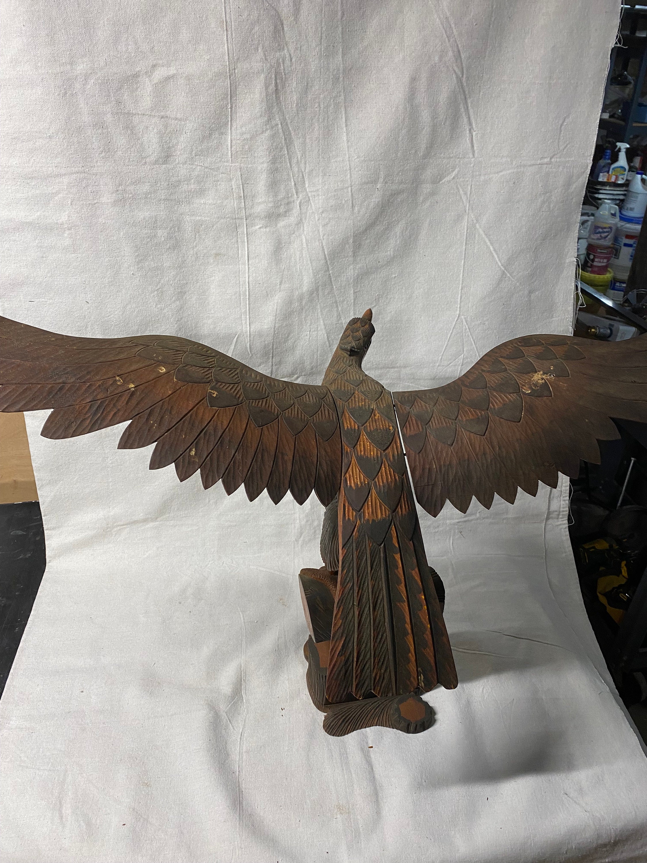 Large Full Size Wood Carved Hawk Eagle Raptor Sculpture - Etsy