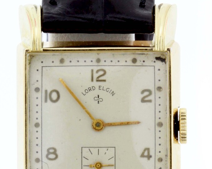 1940s 14K Yellow Gold Lord Elgin Wrist Watch With Square Bezel - Etsy