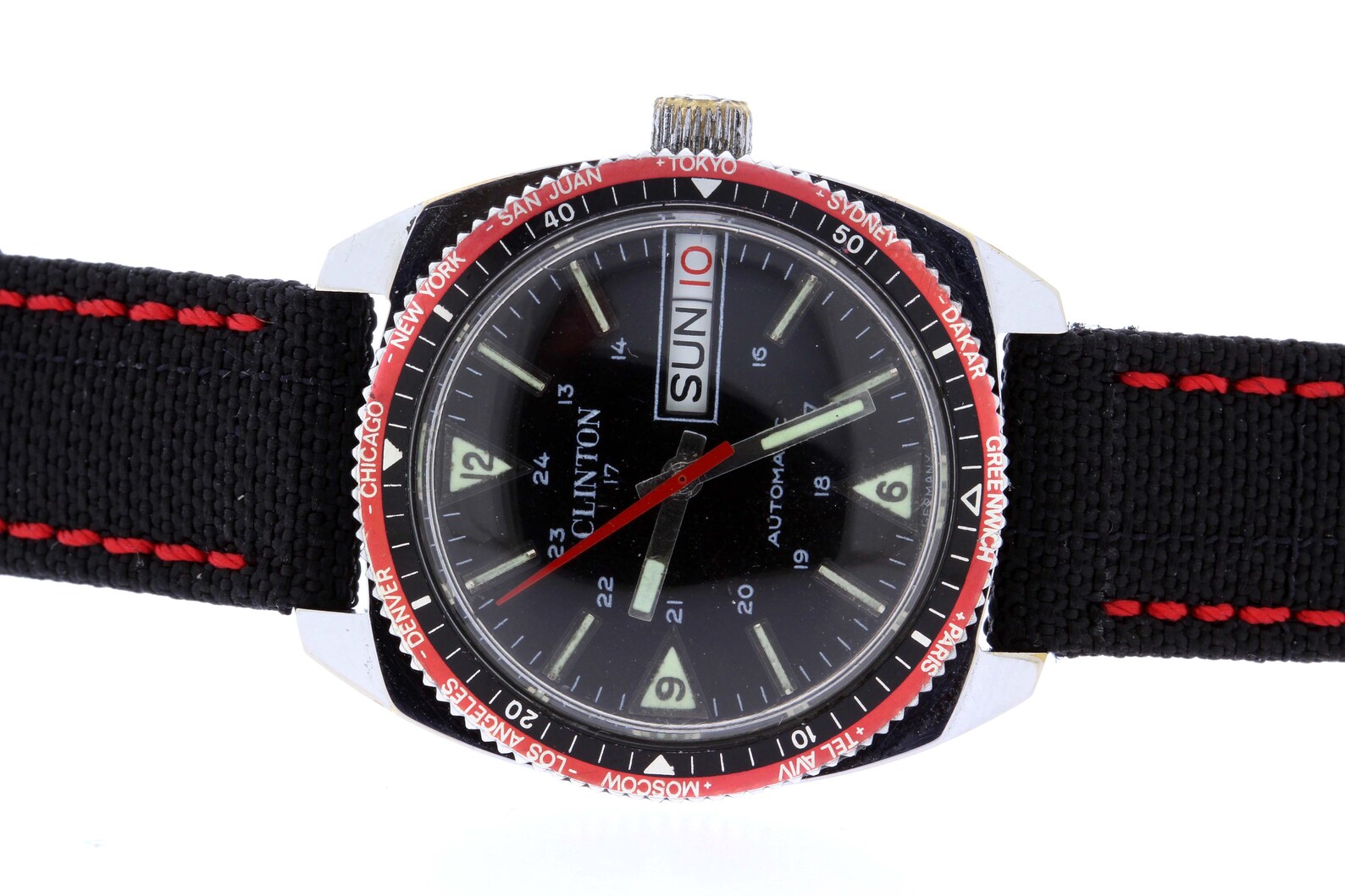 Clinton Automatic Wrist Watch With Date Day Dial | Etsy