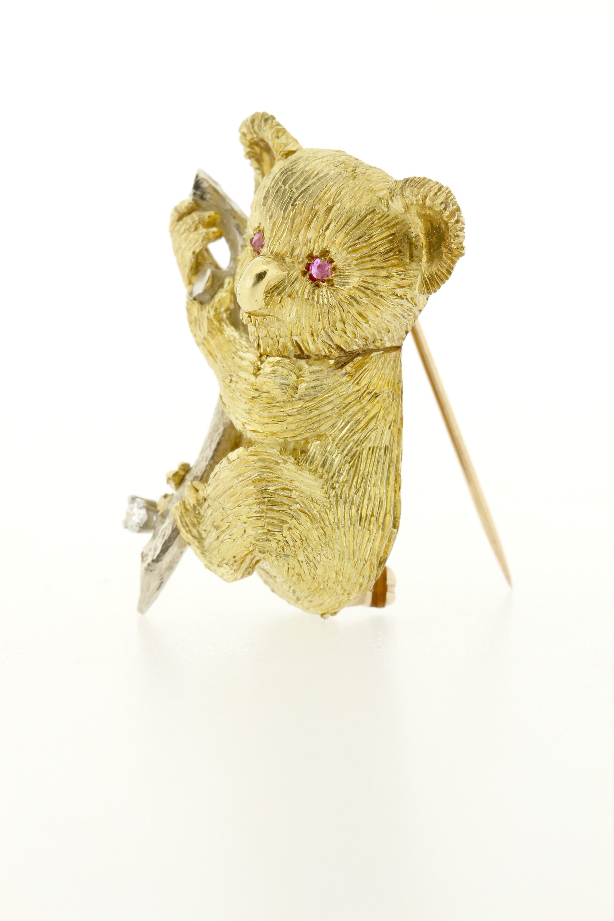 18K Yellow and Gold Koala Brooch Pin With Diamond Accents Australia - Etsy
