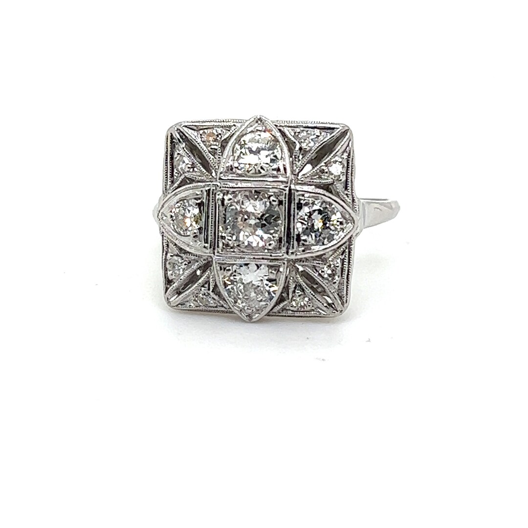 Vintage 1920's Platinum and Diamond Ring - Etsy