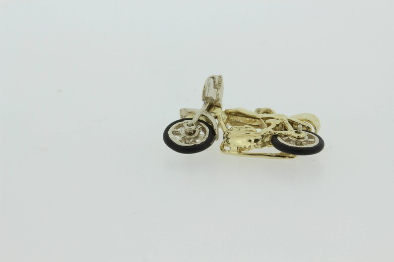 Motorbike Charm 14K Gold With Moving Wheels - Etsy