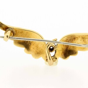 Diamond and Pearl Angel Wing Pin 14K Yellow Gold - Etsy