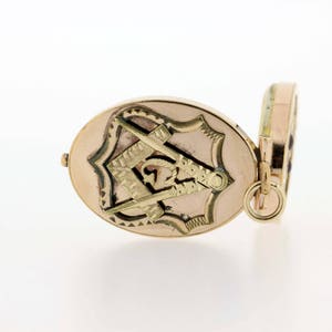 14K Goldfilled Freemason Pocket Watch Fob/locket - Etsy