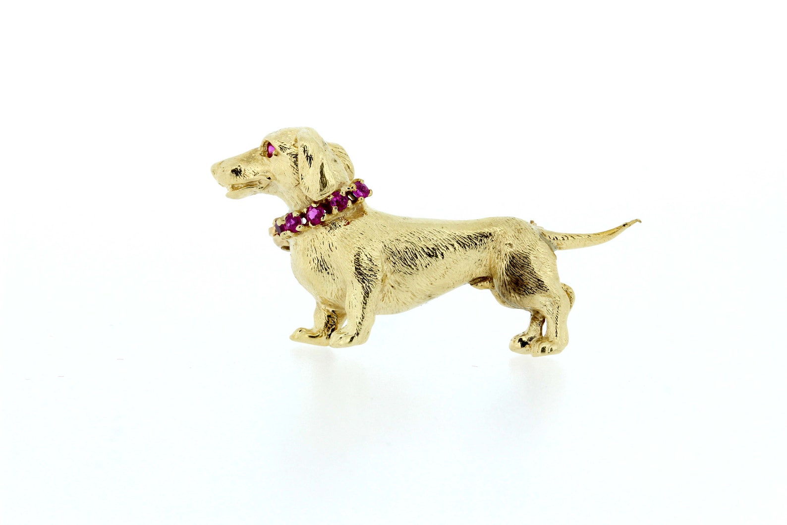 Vintage Dog Pin 14K Yellow Gold Dachshund - Etsy
