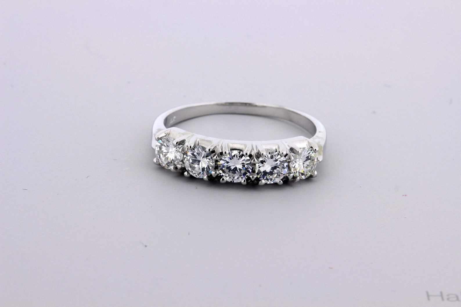 Stunning 1CTW Five Diamonds in a Row 14K Gold Ring - Etsy