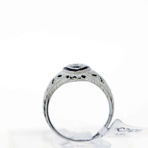 18K Gold Almond Shaped Ring With Sapphires and Diamonds - Etsy