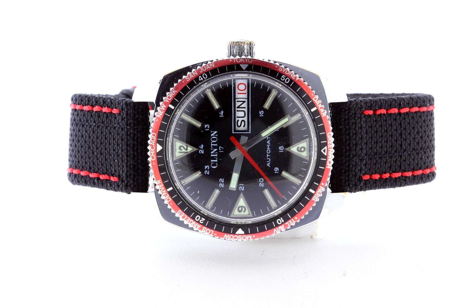 Clinton Automatic Wrist Watch With Date Day Dial | Etsy