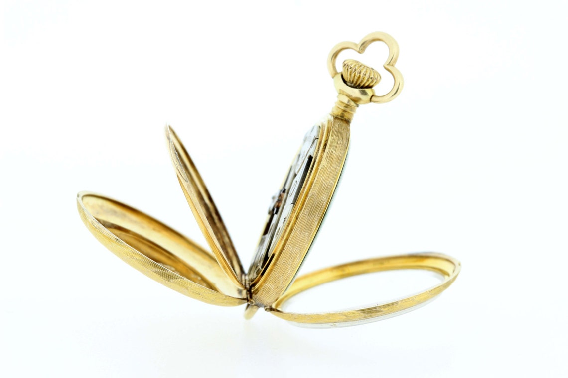 14 Karat Gold Tiny Pocket Watch Ladies - Etsy