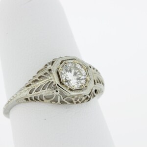 Fern Leaf Pierced Pattern in 18K Gold Diamond Ring - Etsy