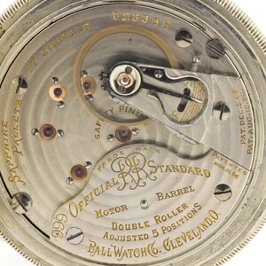Ball Watch CO Vintage Railroad Pocket Watch 17 Jeweled Movement Model ...