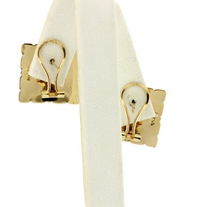 Playful Vintage Lattice Puffed Earrings 14K Yellow Gold Omega Back ...