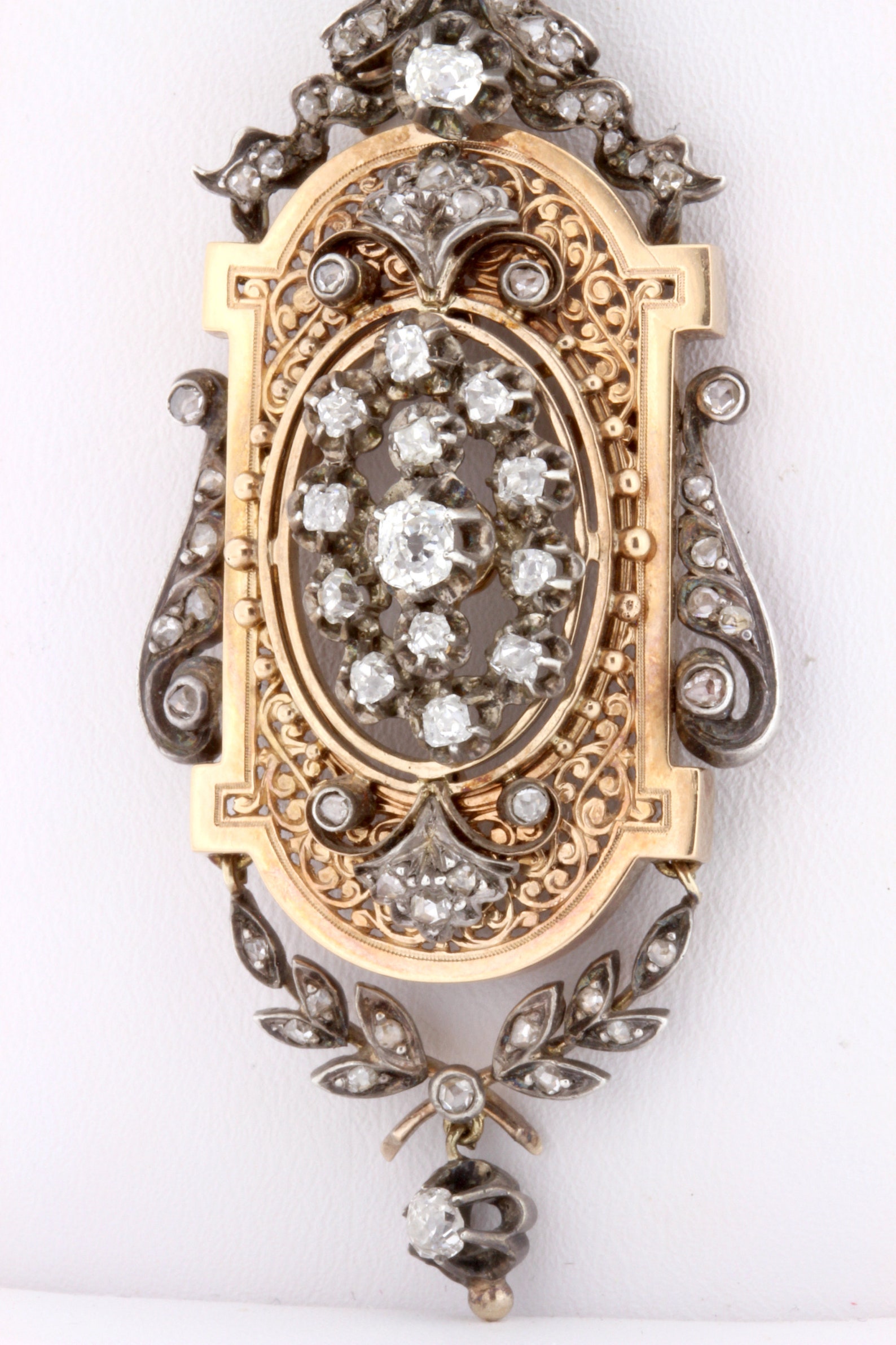 Gold and Sterling Silver Vintage Brooch With Diamonds - Etsy