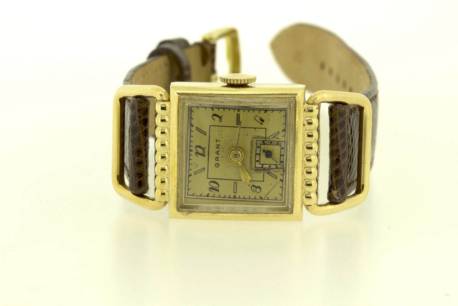 Vintage 10K Rolled Yellow Gold Plate Grant Wrist Watch 7 Jeweled ...