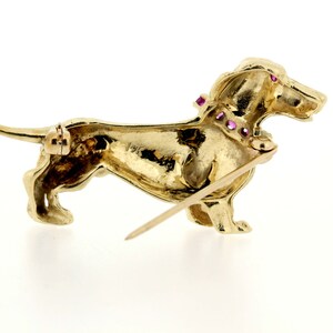 Vintage Dog Pin 14K Yellow Gold Dachshund - Etsy