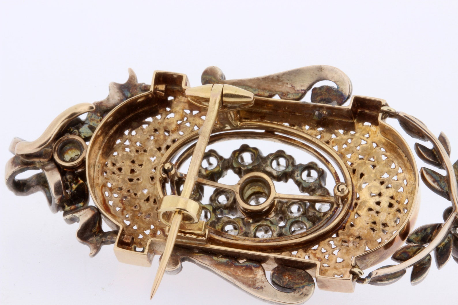 Gold and Sterling Silver Vintage Brooch With Diamonds - Etsy