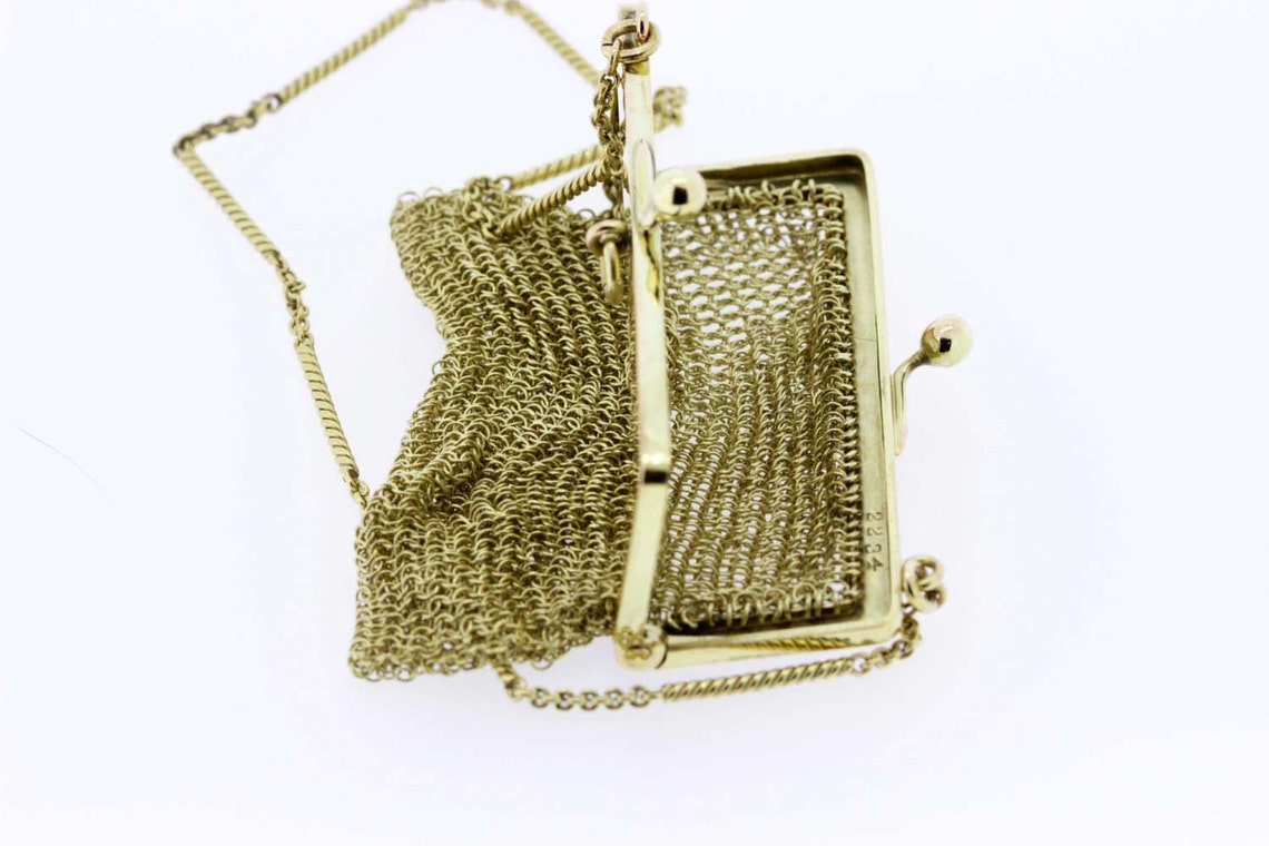 14K Gold Chain-link Purse/coin Bag - Etsy