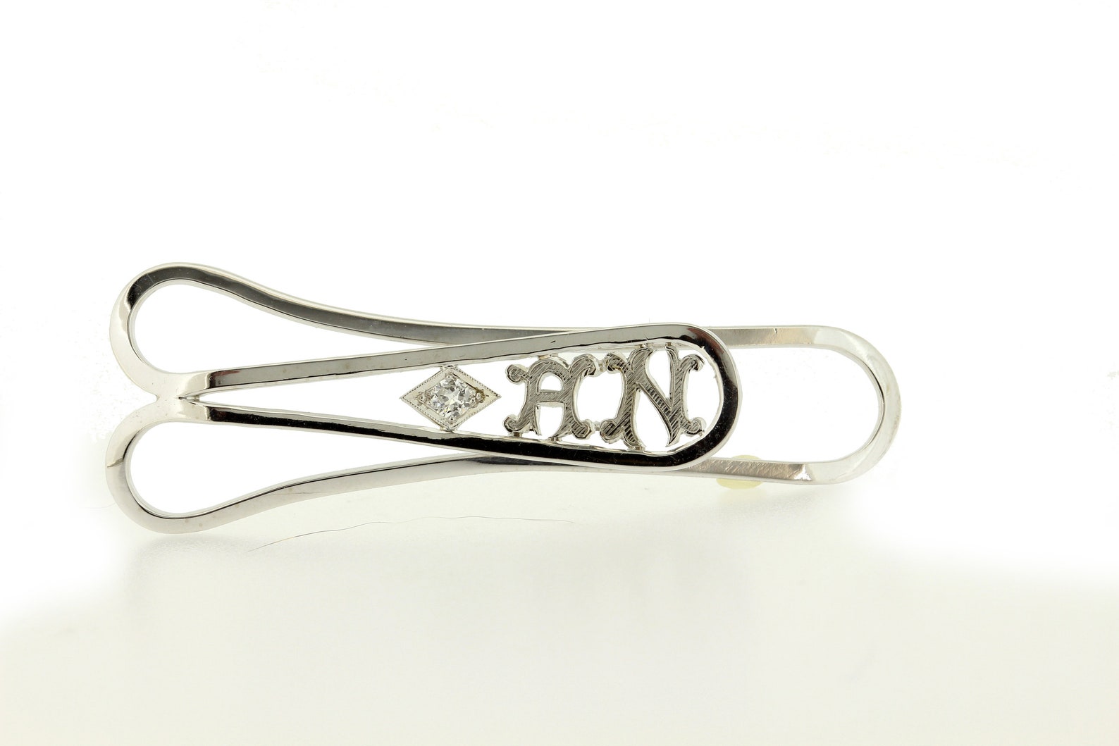 Intial Money Clip 14K Gold With Diamond a and | Etsy