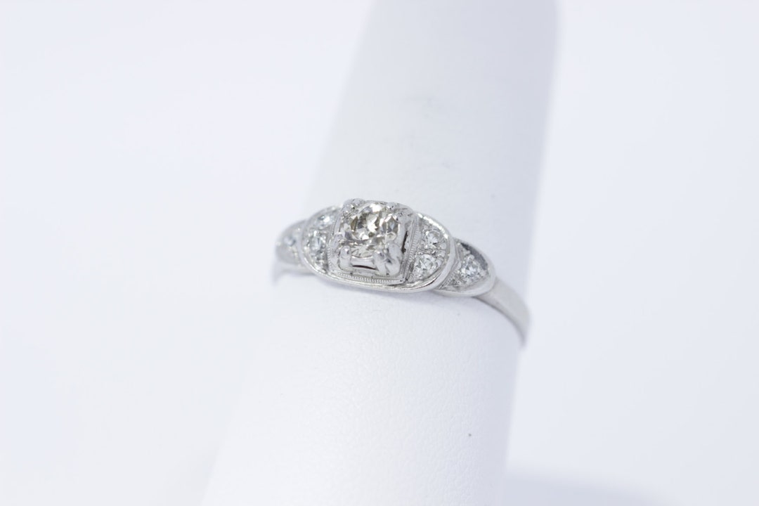 3 Tiered Diamond Platinum Ring - Etsy