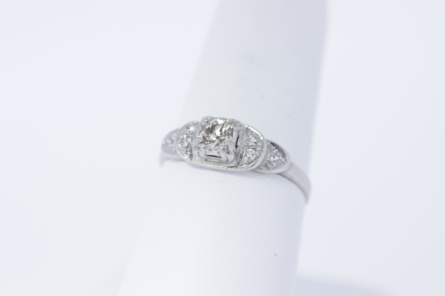 3 Tiered Diamond Platinum Ring - Etsy