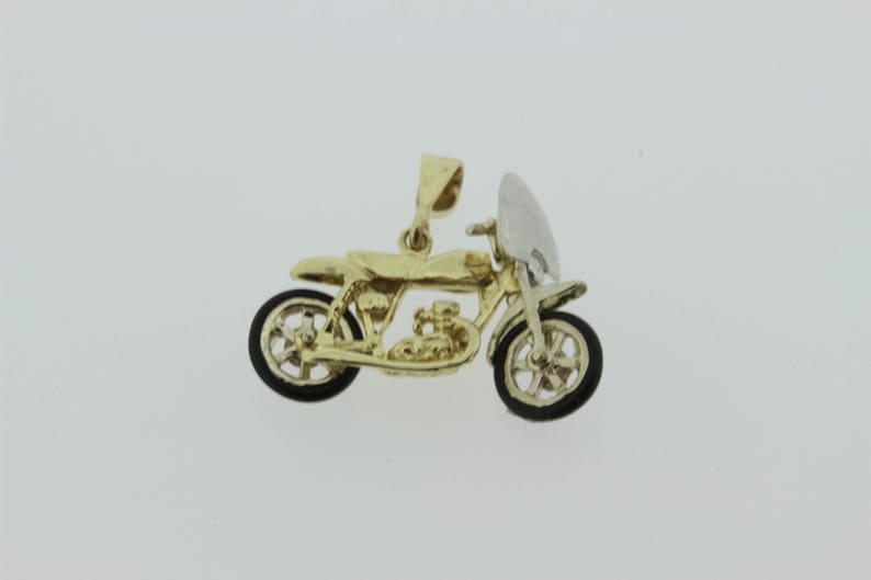 Motorbike Charm 14K Gold With Moving Wheels - Etsy