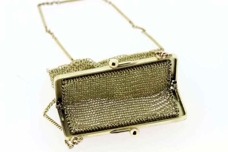 14K Gold Chain-link Purse/coin Bag - Etsy