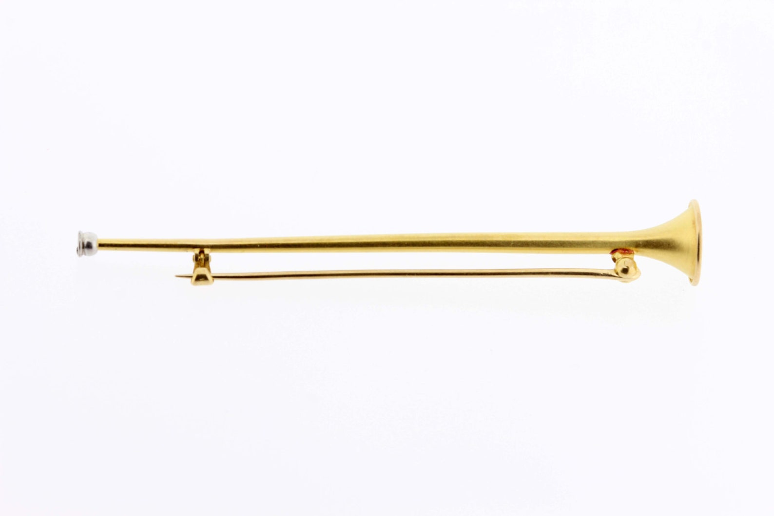 14K Yellow Gold Trumpet Pin - Etsy