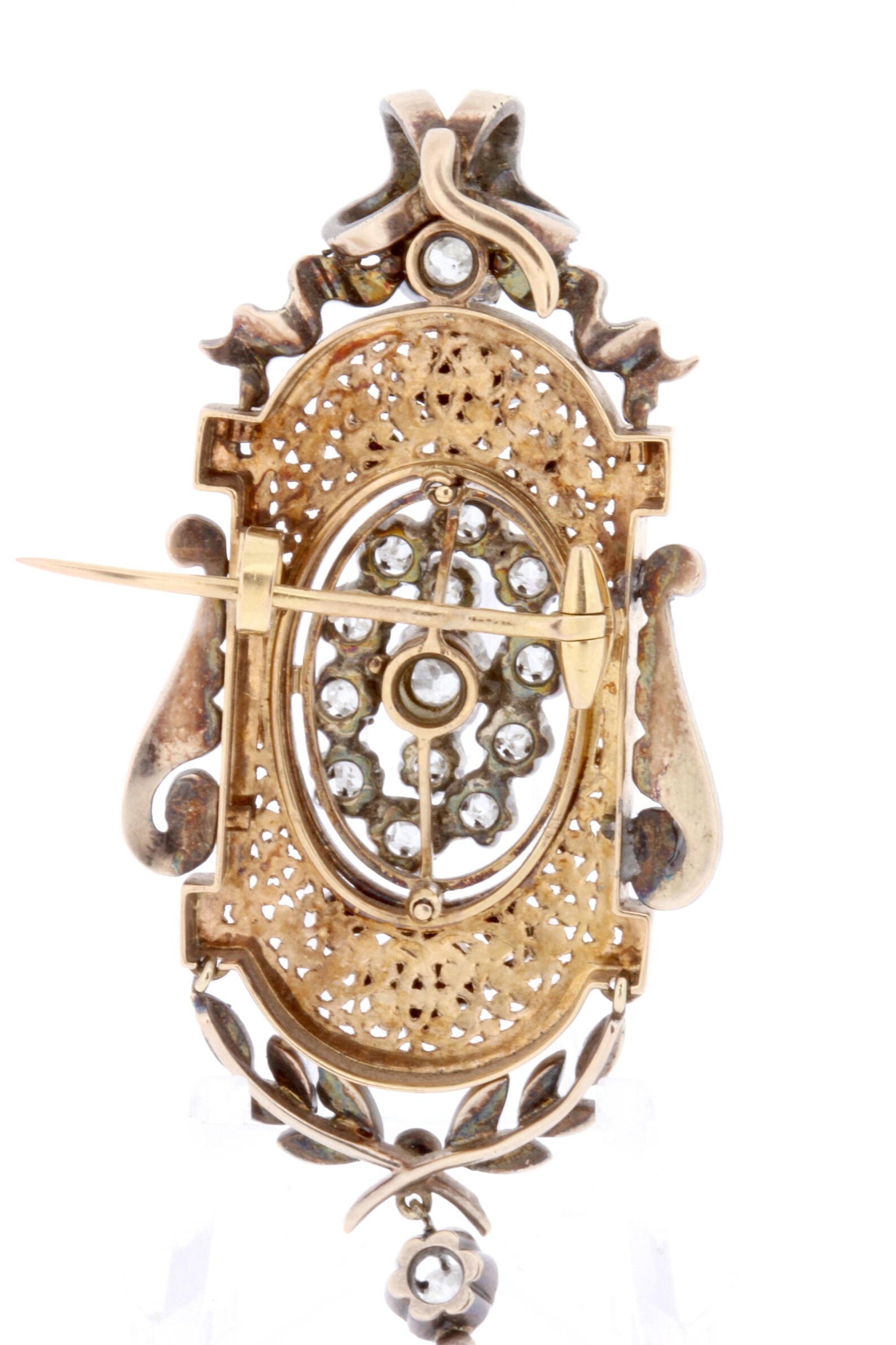 Gold and Sterling Silver Vintage Brooch With Diamonds - Etsy