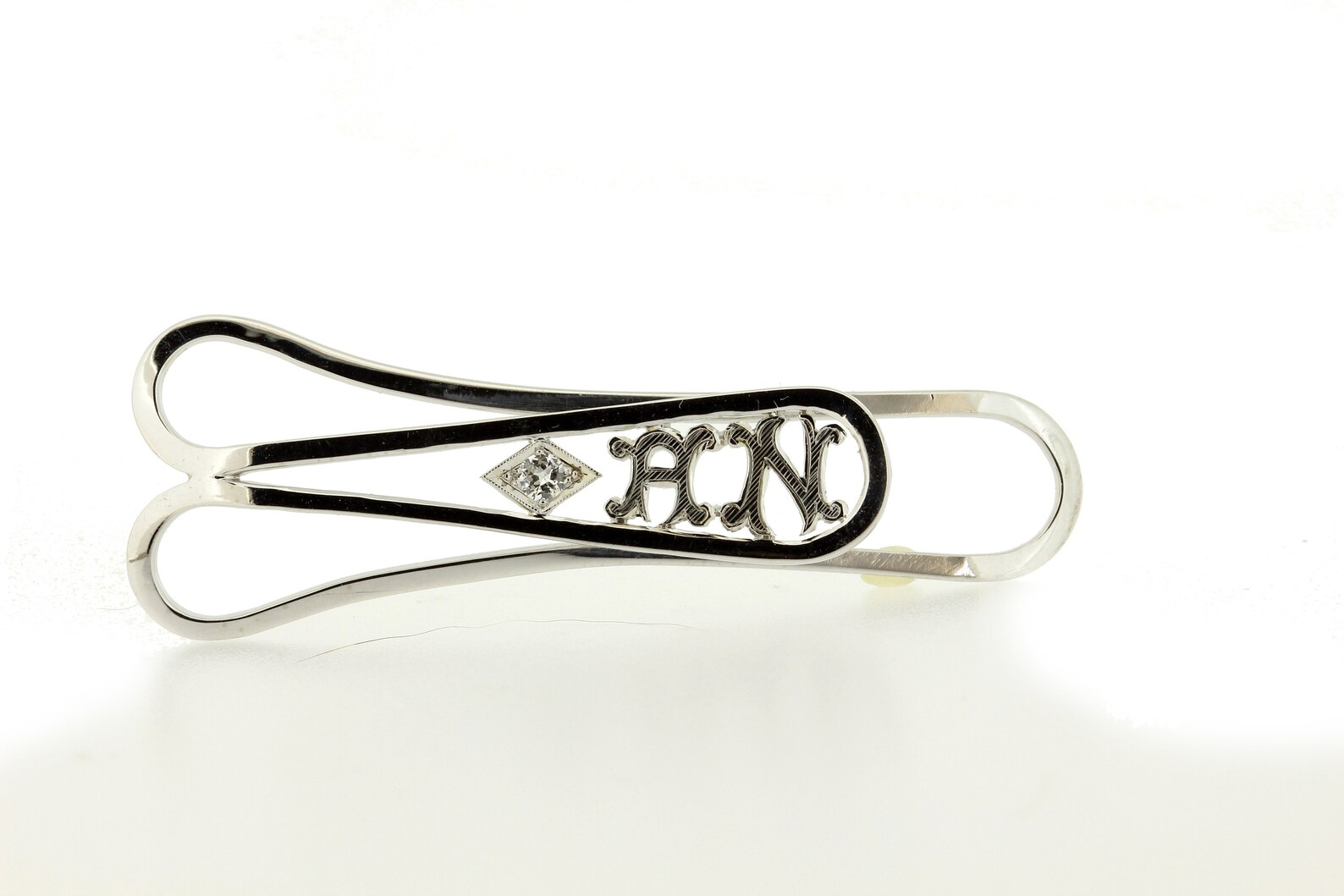 Intial Money Clip 14K Gold With Diamond a and | Etsy