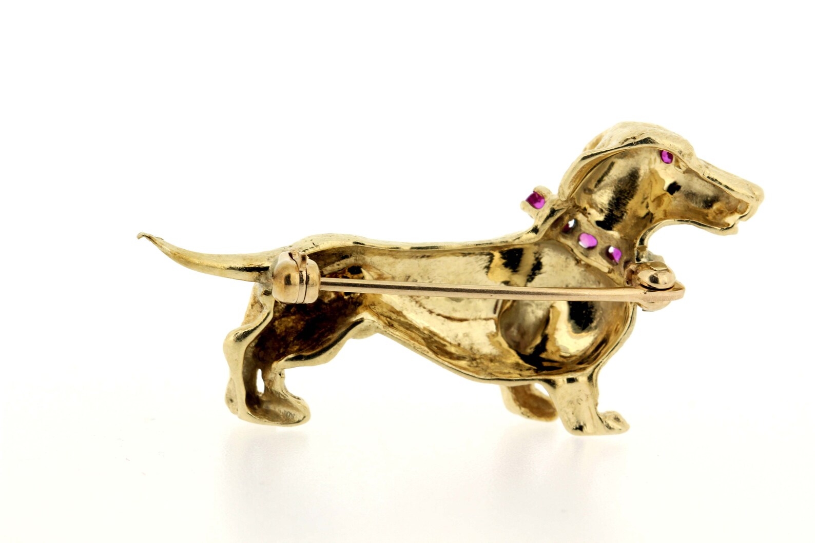 Vintage Dog Pin 14K Yellow Gold Dachshund - Etsy