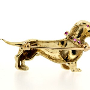 Vintage Dog Pin 14K Yellow Gold Dachshund - Etsy